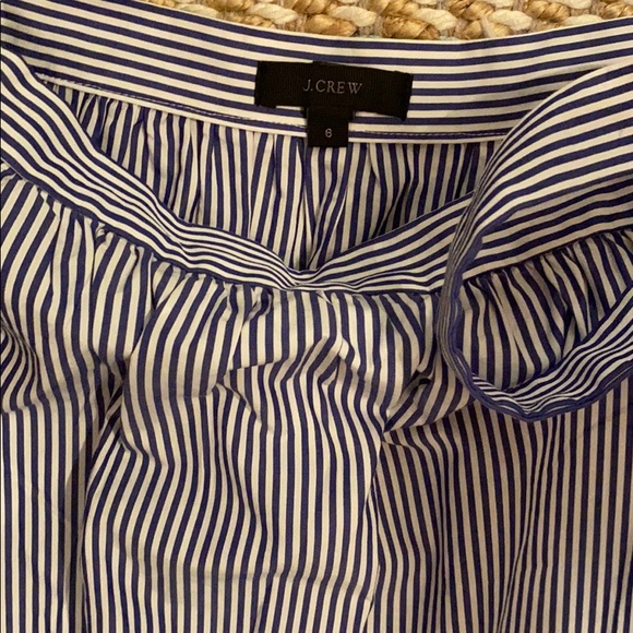 J Crew Skirts Cute Blue Striped Ruffle Skirt Poshmark